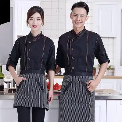 Chef Pakaian Kerja Restoran Hotel Cooker Denim Jaket Pria dan Wanita ...