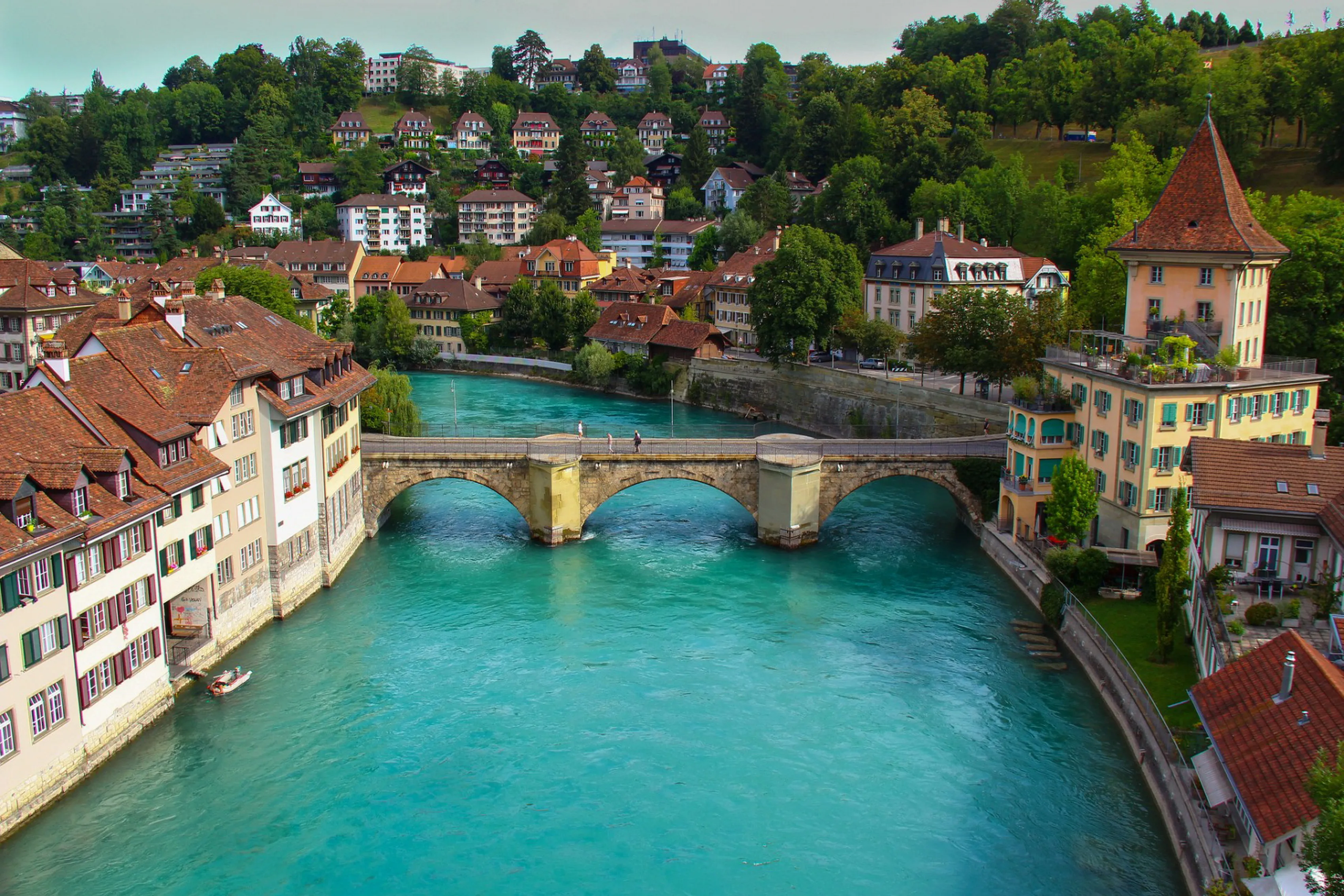 Home decoration Bern Switzerland sky mountains landscape river bridge ...