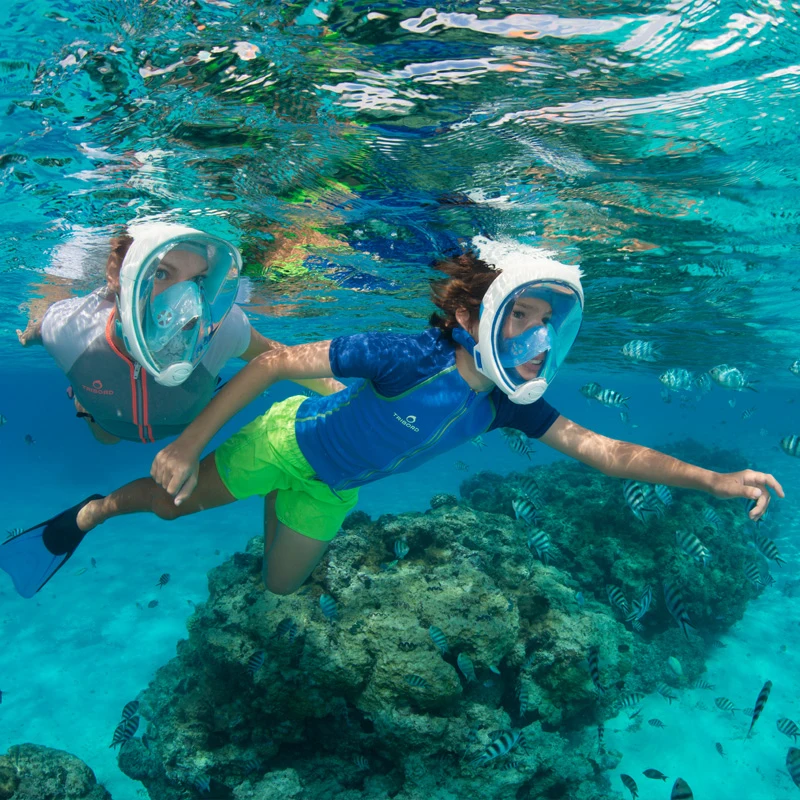Underwater Swimming Snorkel Anti Fog Full Face Snorkeling Mask Scuba