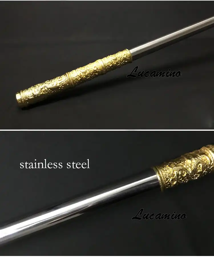 Stainless steel Monkey King Staff Carving dragon golden Cudgel Sun ...