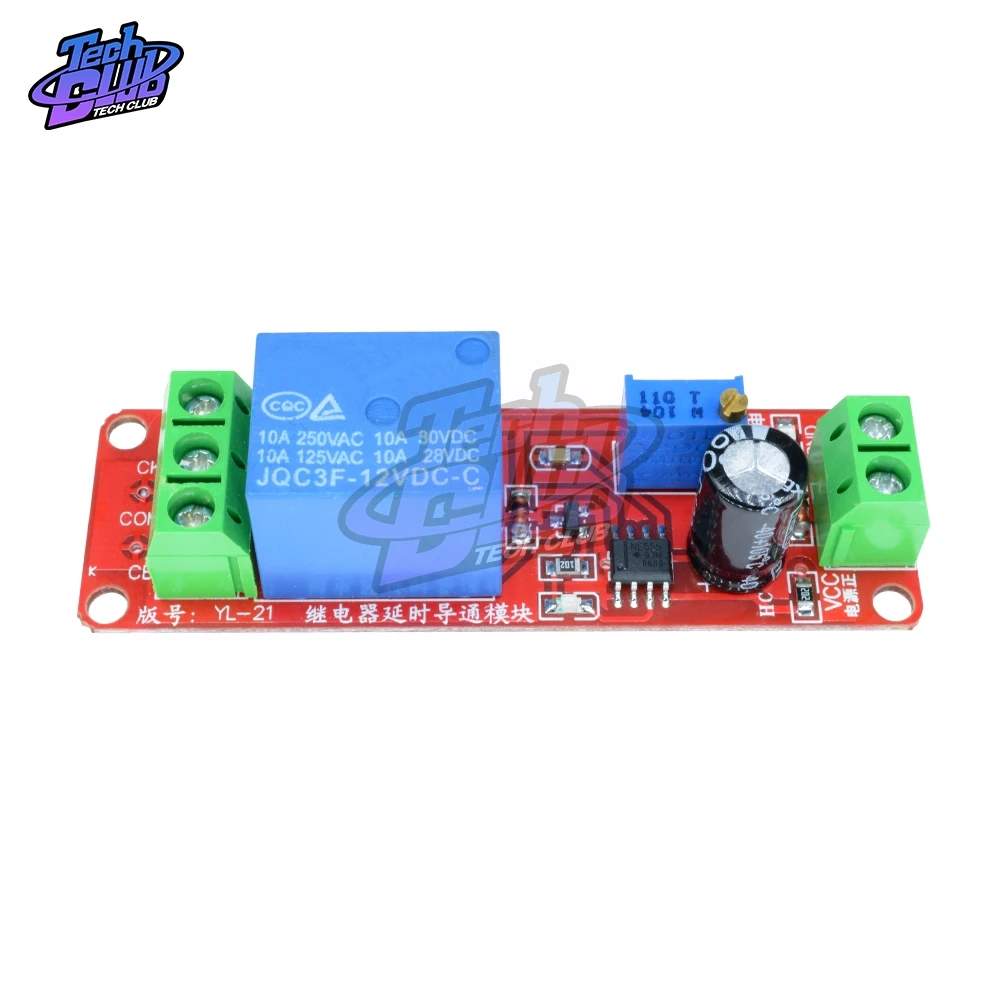 NE555 0~10s Timer Switch Adjustable Module Time Delay Relay Module DC ...