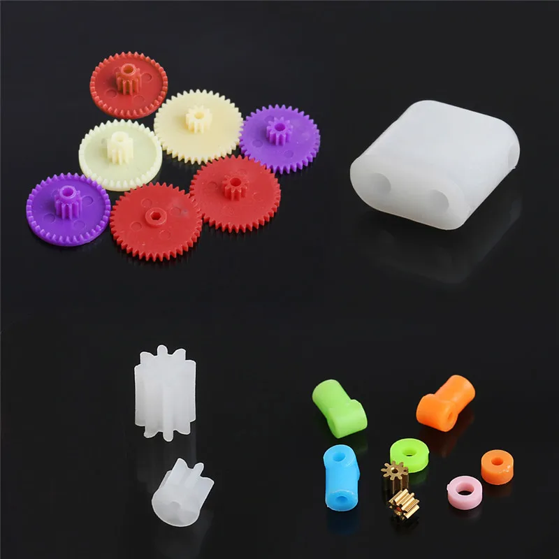 DIY Colorful 18 Kinds Plastic Gears Set Small Gear Bag 0.4 Modulus Gear ...