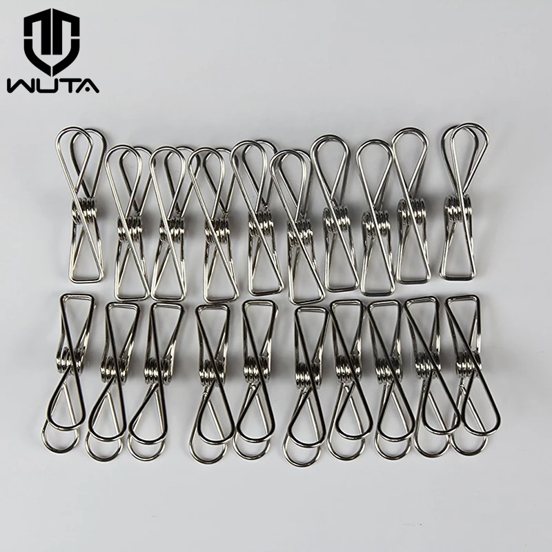 WUTA 20 pcs Hot Stainless Steel Metal Spring Clips for Leather craft ...