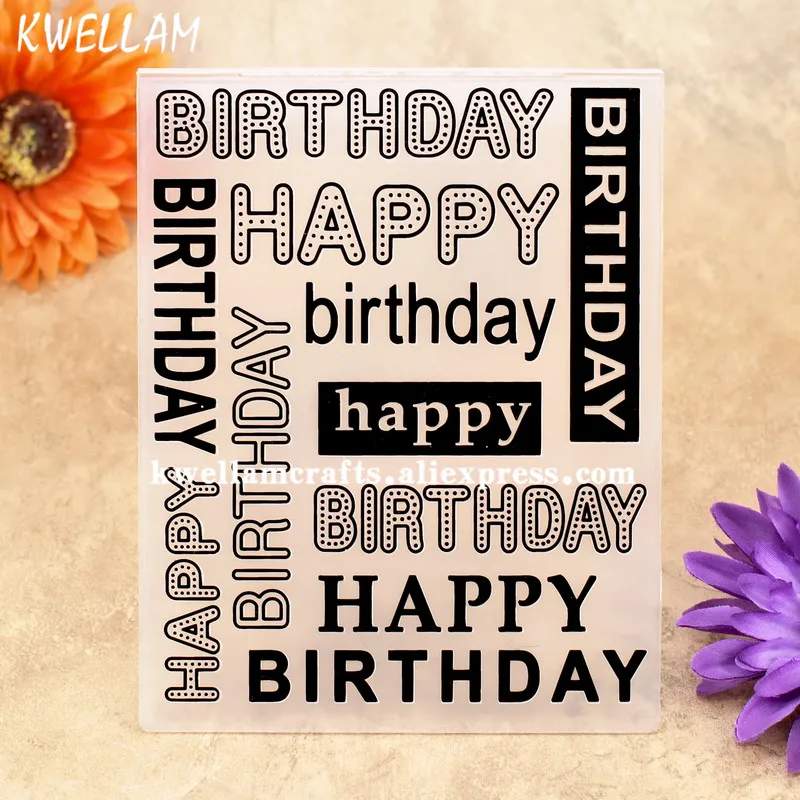 HAPPY BIRTHDAY Plastic Embossing Folder For Scrapbook DIY Album Card ...