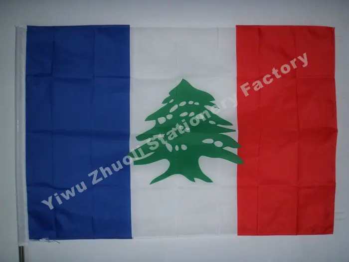 Lebanese-French-Flag-150X90cm-3x5FT-120g-100D-Polyester-Double-Stitched ...