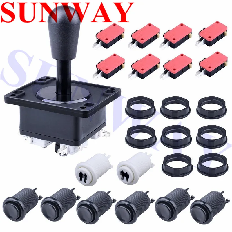 Arcade Push Buttons and Joystick Kit with Upgrade joystick 8 Push Buttons for Arcade Video Game ...