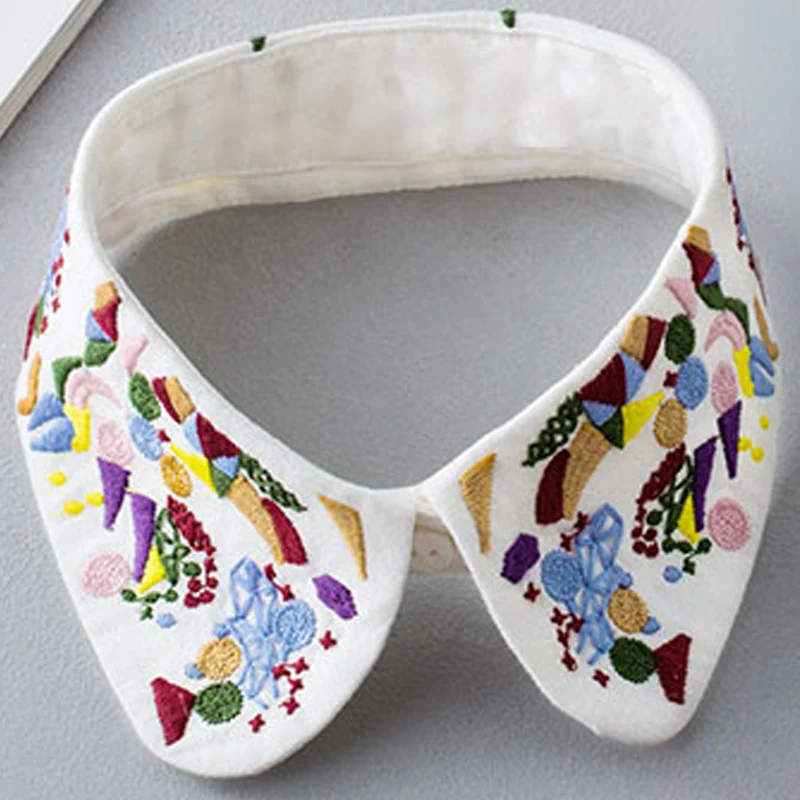 Fashion Blouse detachable false Exaggerated Collar Decorative Colorful ...