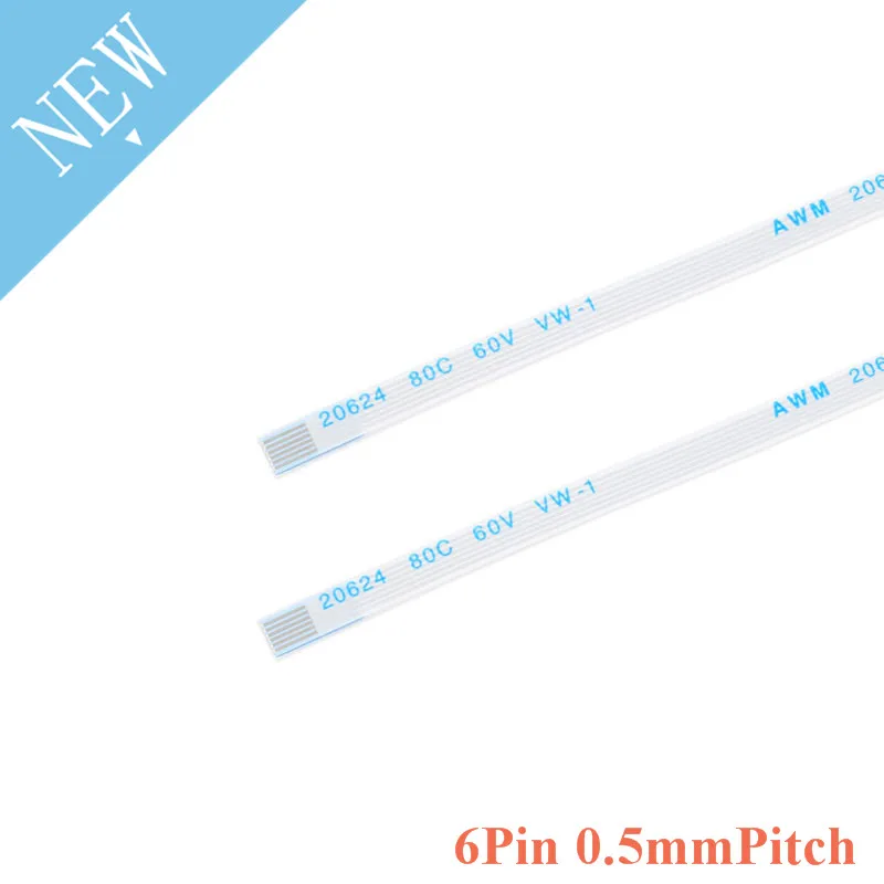 10PCS 6 Pin FPC/FFC Ribbon Flexible Flat Cable 0.5MM Pitch With 6/10/15 ...