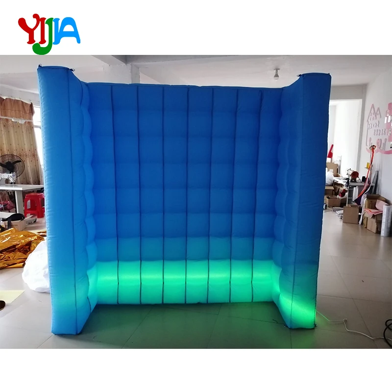 Custom-Light-Blue-Photo-booth-wall-with-LED-strips-lights-color ...