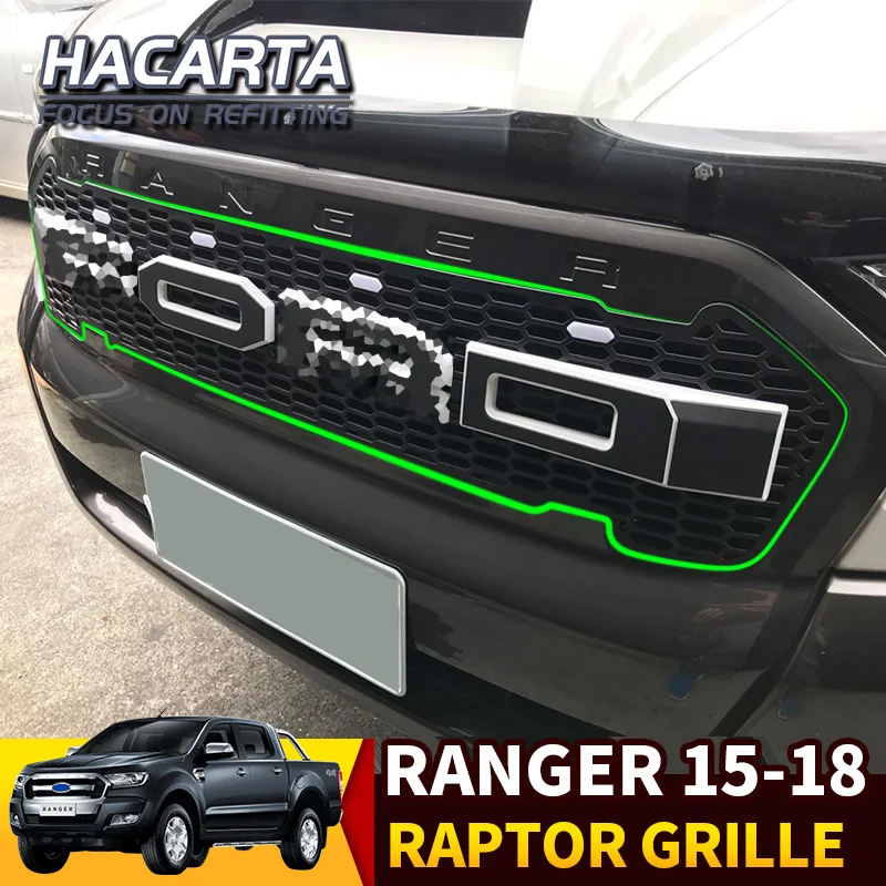 RAPTOR Stlying Grill For Ford Ranger 2015 2017 ABS Letters Front Grill ...