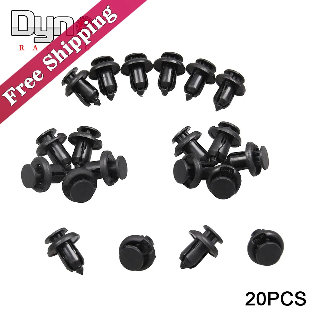 20pcs Nylon Plastic AutoFastener Front Rear Bumper Car Rivet Black ...