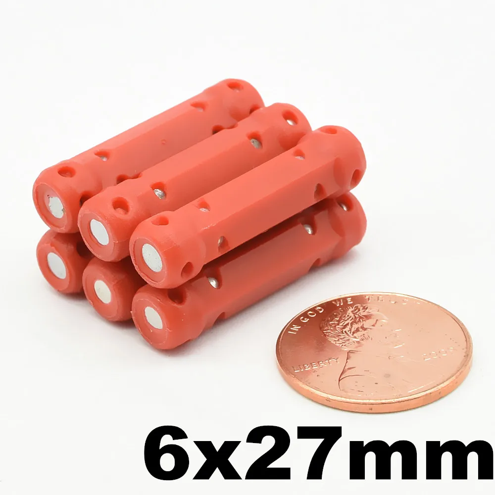 Aliexpress.com : Buy 10pcs 6x27 Strong Magnet Cylinder Red NdFeB ...
