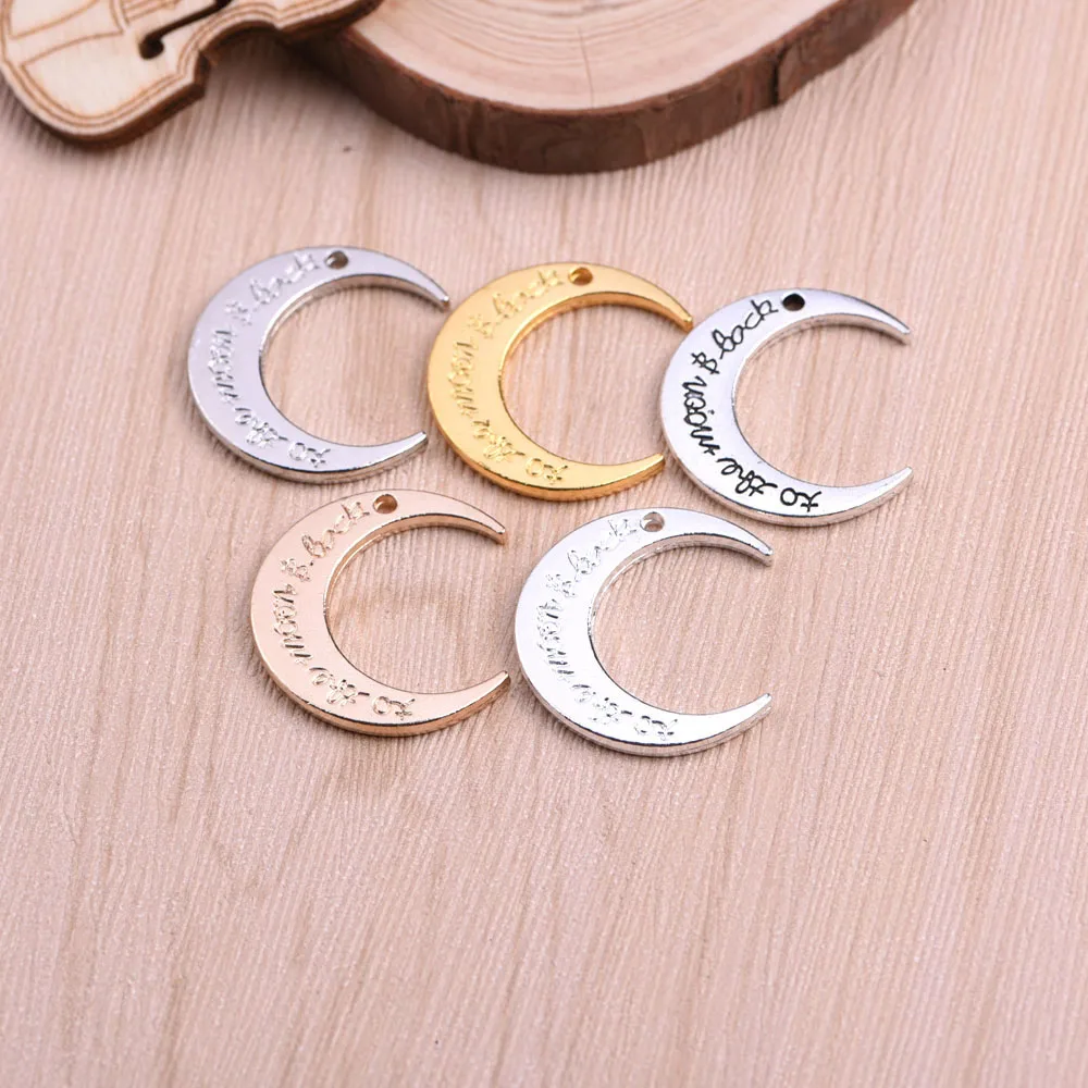 10pcs zhu ru 26*30mm initial letters Moon pendant charms European ...