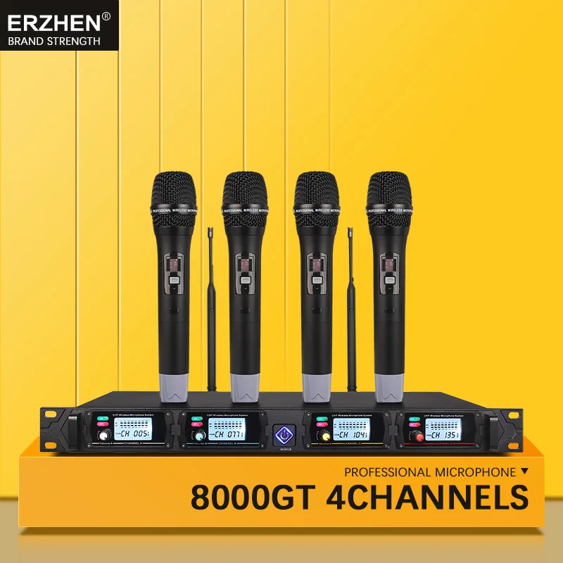 handheld microphone wireless systems for computer UHF4 channel mic ...