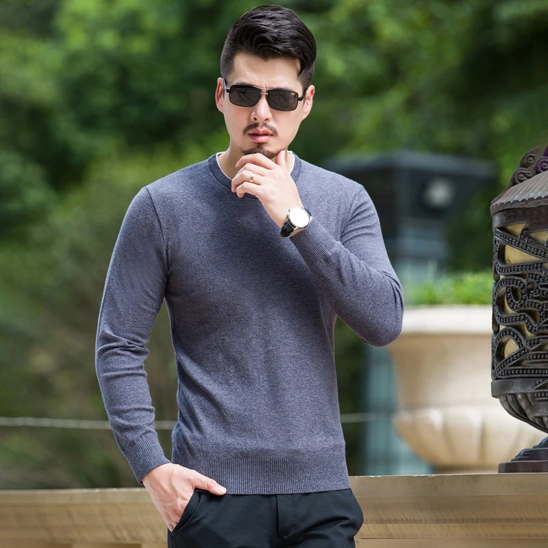 8 Colors 10 Sizes Autumn And Winter Fashion Men Round Neck Pullover