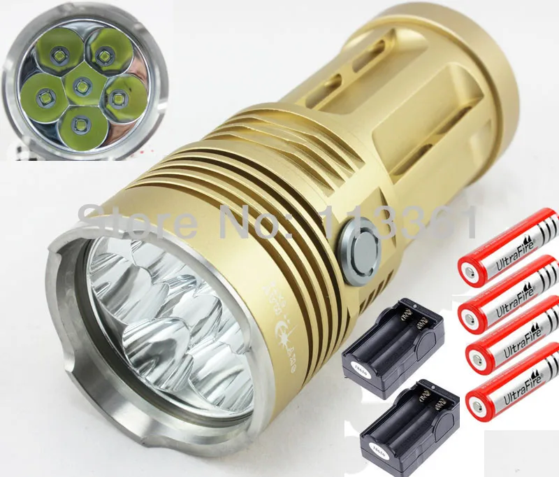 Sky Ray King Flashlight 3 Mode 8500LM 6 x CREE XML XM L T6 LED ...