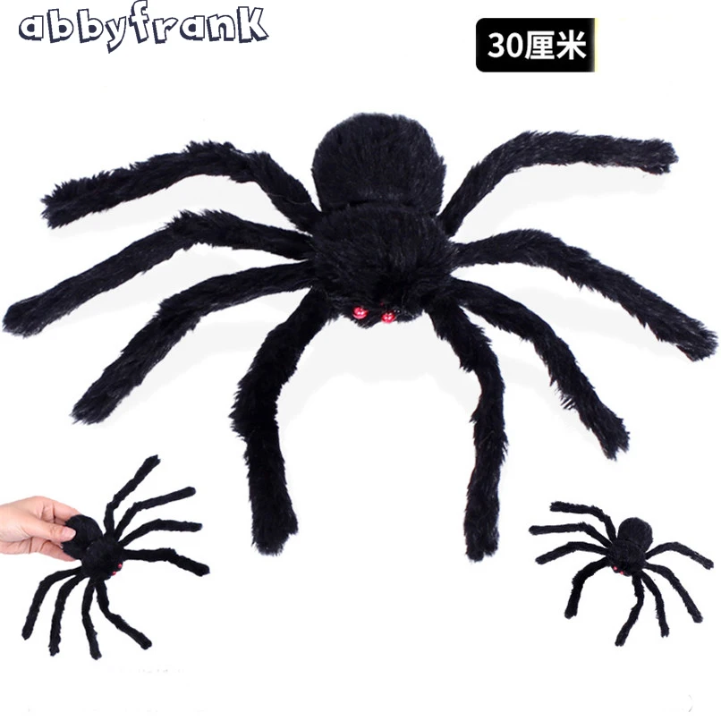 Abbyfrank 30cm Plush Spider Halloween Toys Prank Tricky Toys Gadgets ...