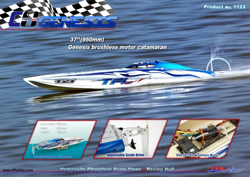 Genesis 1122 Catamaran Fiberglass Racing Boat W/ Twin Dual 3660 ...