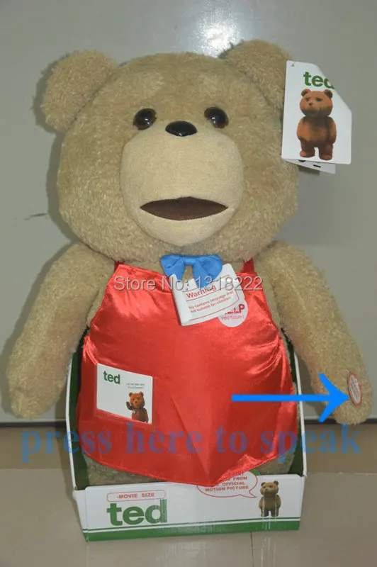 1:1 lovely TED 1 2 60CM movie size talking teddy bear plush toy in ...