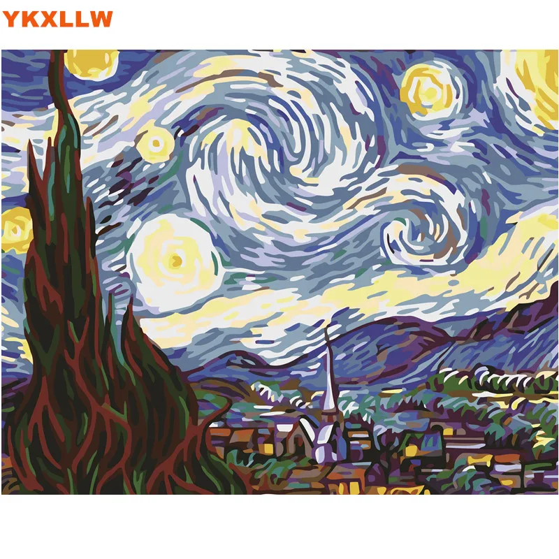 HQ Starry Sky Fairyland Abstract Picture Living room decor Oil Paint ...