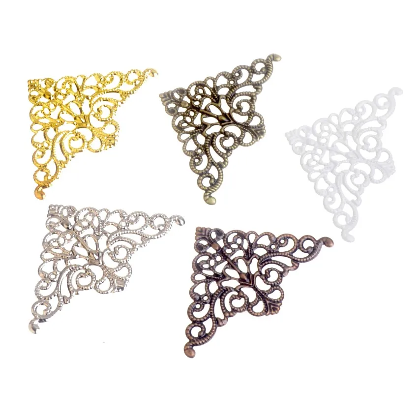Free-shipping-5PCS-lot-5Color-Metal-Triangle-Filigree-Wraps-Connectors ...
