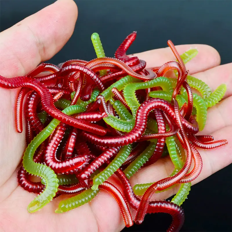 50pcs/lot Bloodworm Lure with Fish Smell Attractive Fishing Tackle Tool ...