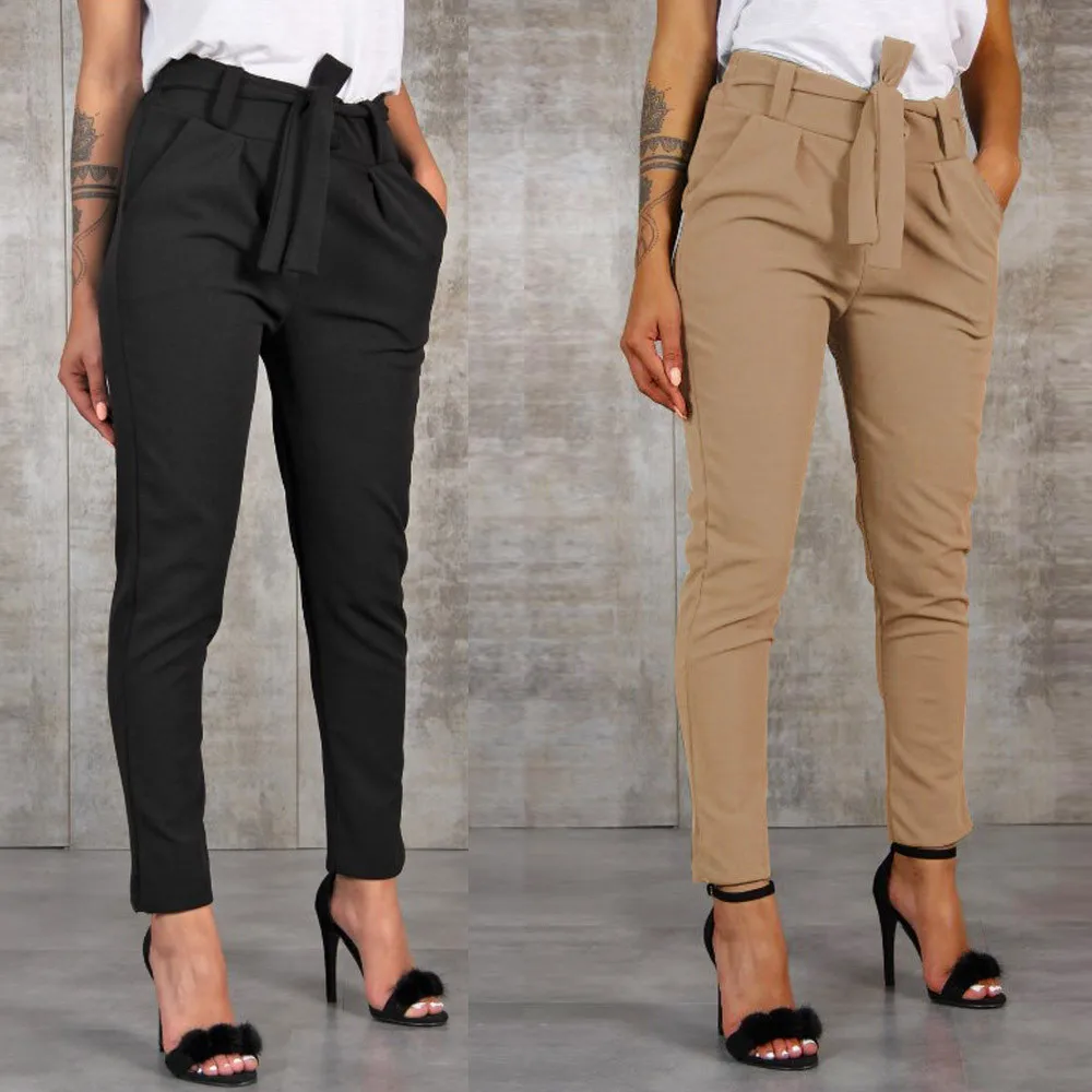 2019 Office Ladies Pants Women Fashion High Waist Harem Pants Women