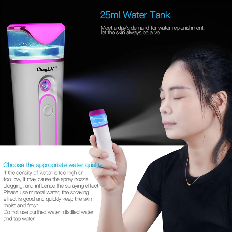 Portable Face Spray Bottle Nano Mister Facial Steamer Mist sprayer ...