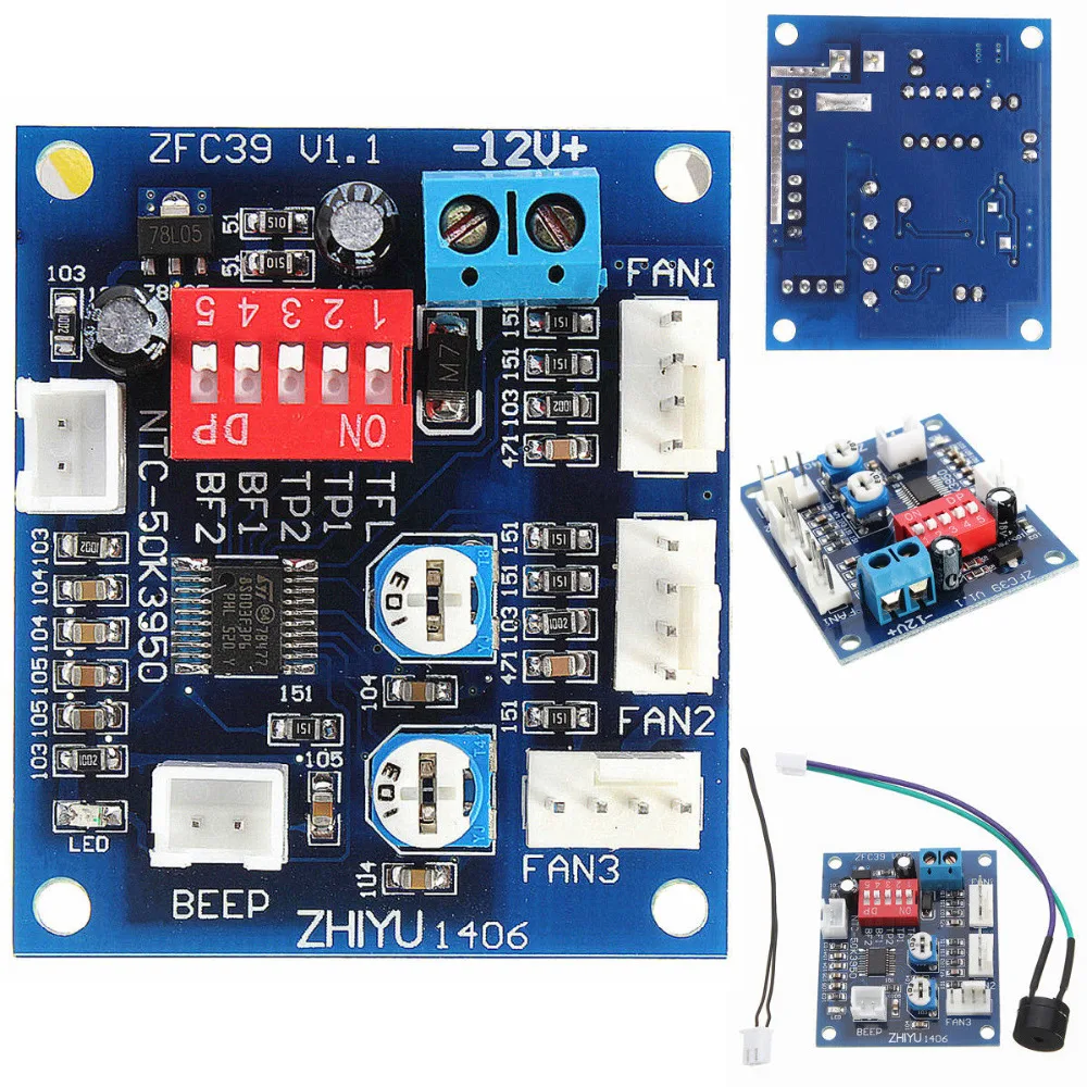Dc 12v Pwm Pc Cpu Fan Temperature Control Speed Controller Cpu Alarm Module New Free Shipping In