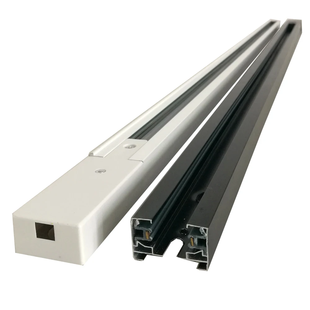 LED Track Rail Light Rail 1 Meter 2 3 4 Wire Spot Rail Black White ...