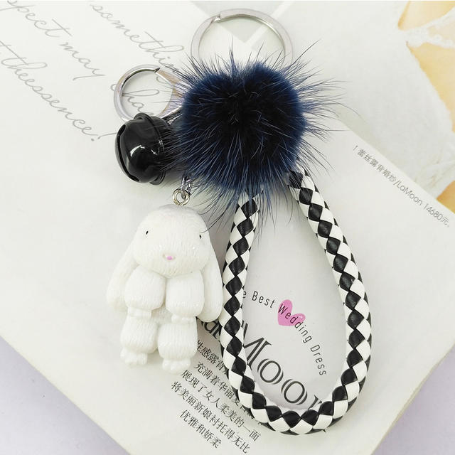 Rabbit Fluffy Fur Ball Key Chain