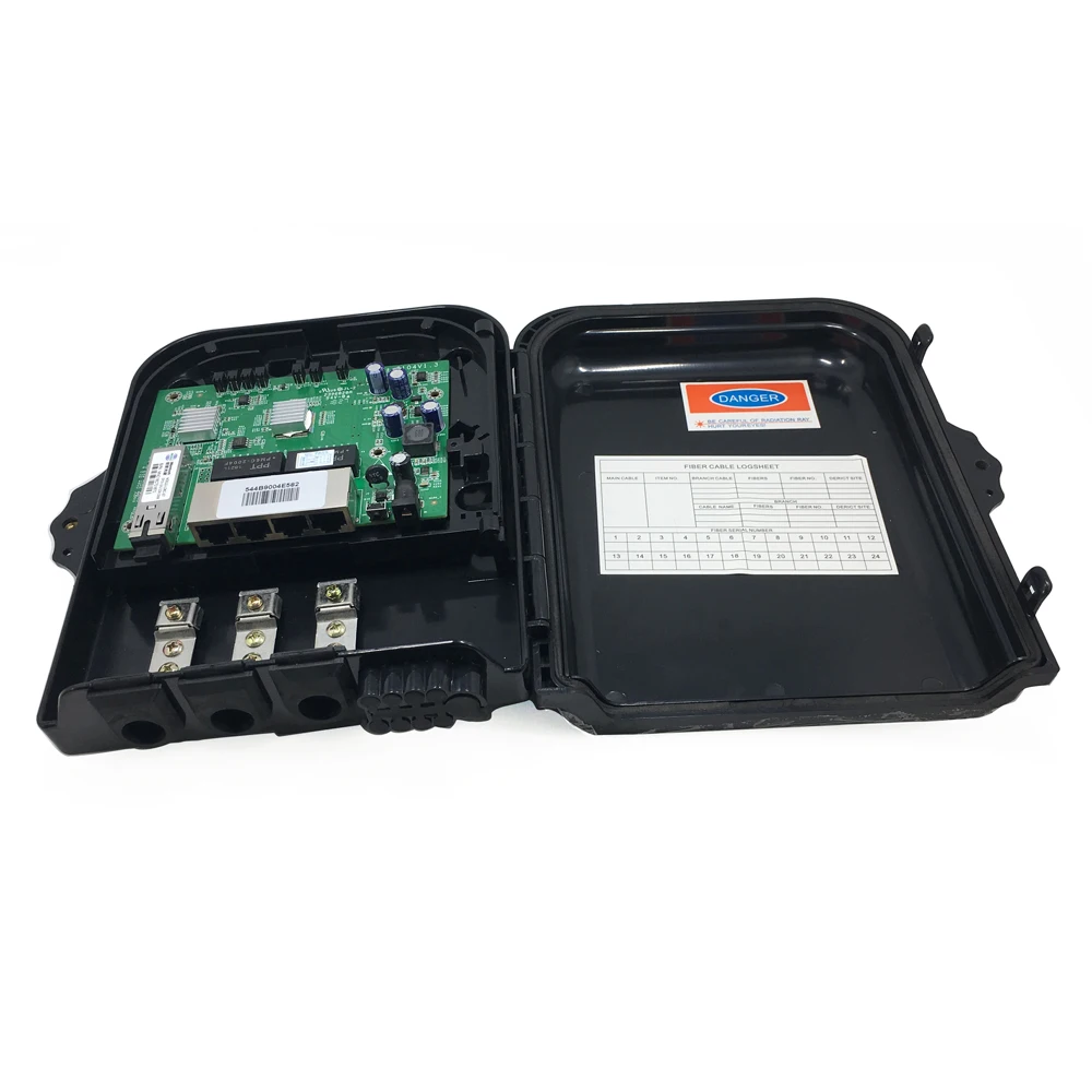 Reverse PoE 4GE GEPON ONU FTTB MDU Compatible with fiberhome Huawei ZTE ...