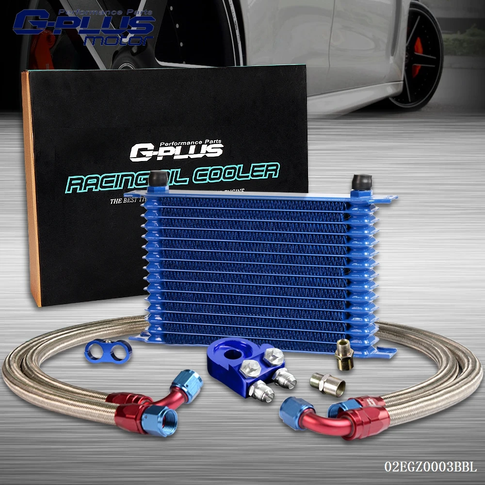 15 Row 10AN Universal Alumium Engine Oil Cooler + Filter Relocation Kit ...