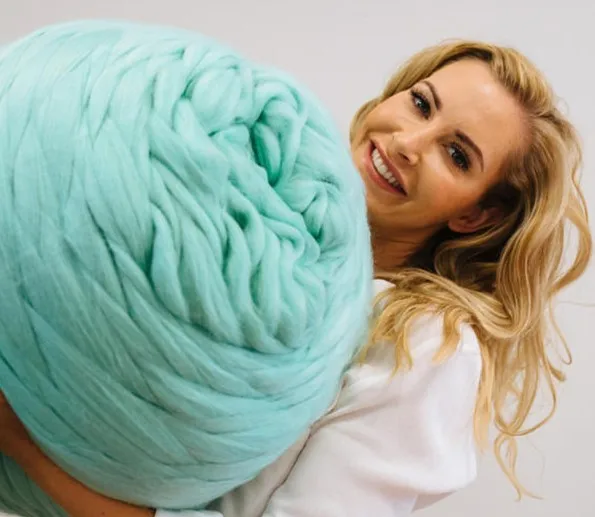 500 г супер толстая пряжа для вязания мериносовой шерсти 6 см Толстая ...