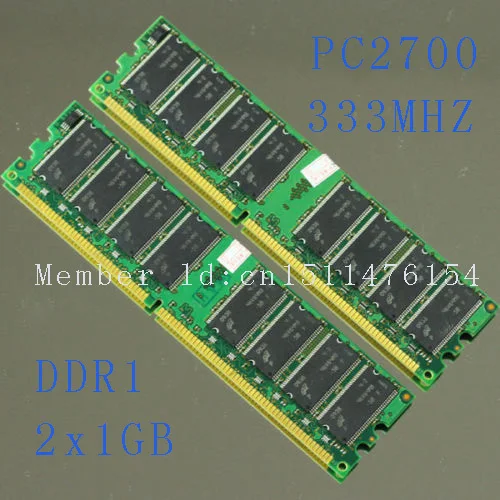 New Desktop DDR1 2X1GB PC2700 333MHZ DIMM pc2700 memory RAM DDR 2X1Gb ...