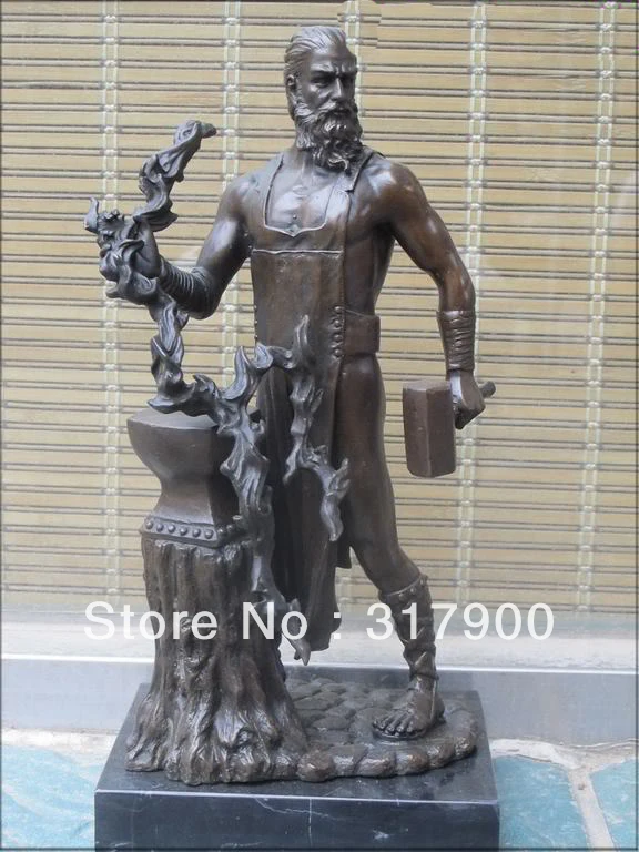 Mitologia grega Singed ART Bronze hefesto / vulcano shen da estátua ...