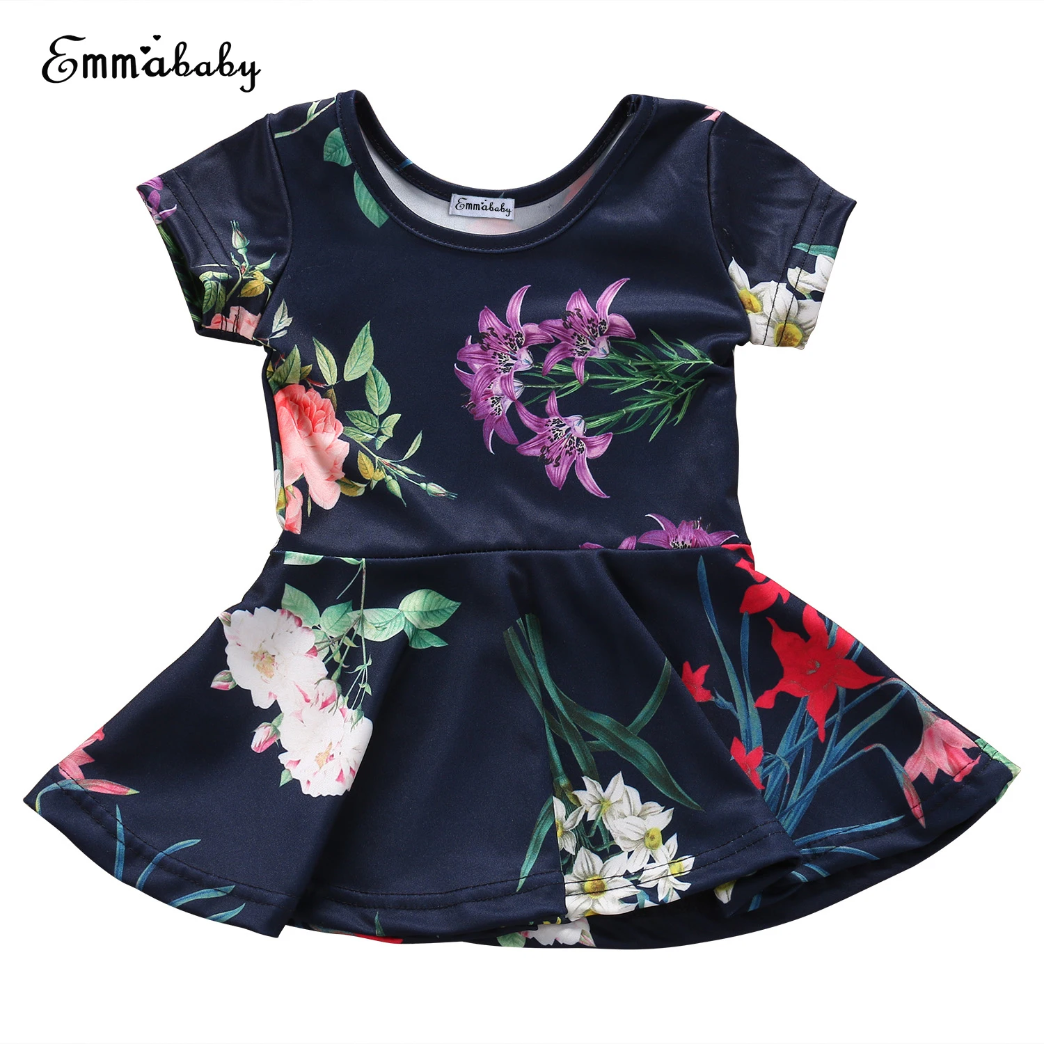 Baby Girl Clothes Kids Girls Dress Casual Summer Floral Print Dress O ...