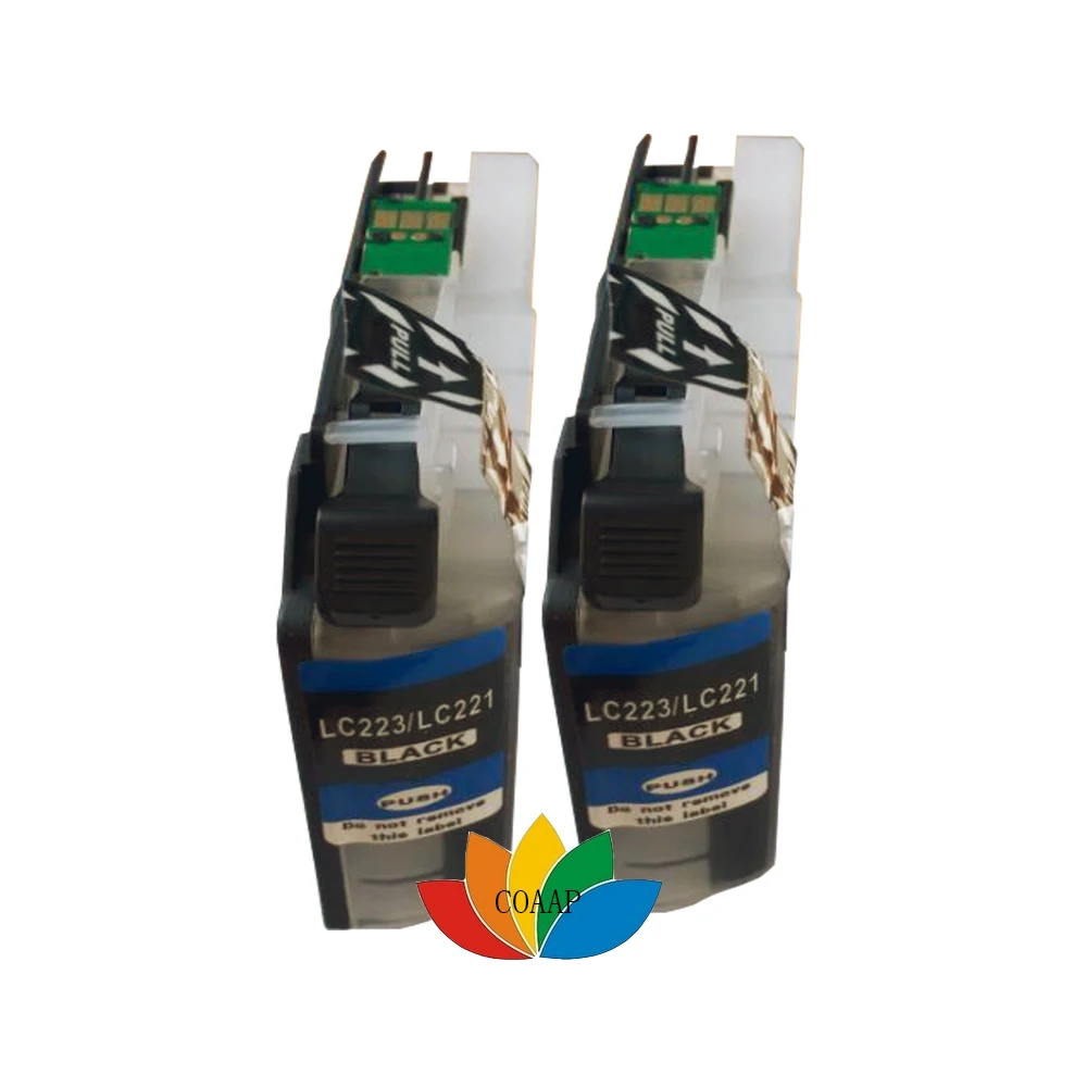 2x Black LC223 LC221 Ink Cartridge for Brother DCP J4120DW MFC J4420DW ...