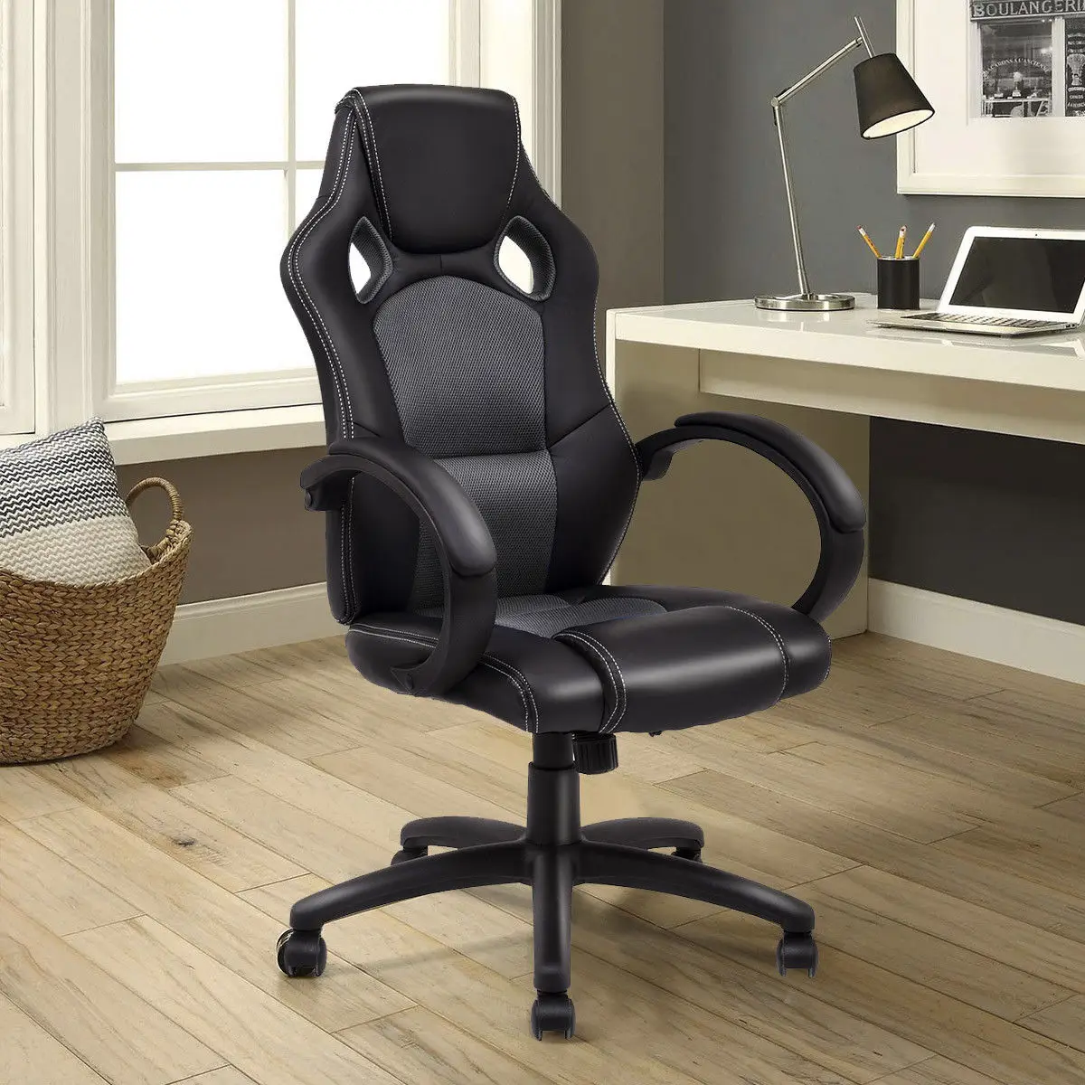 Giantex High Back Racing Chair Pu Leather Bucket Seat Office Computer ...