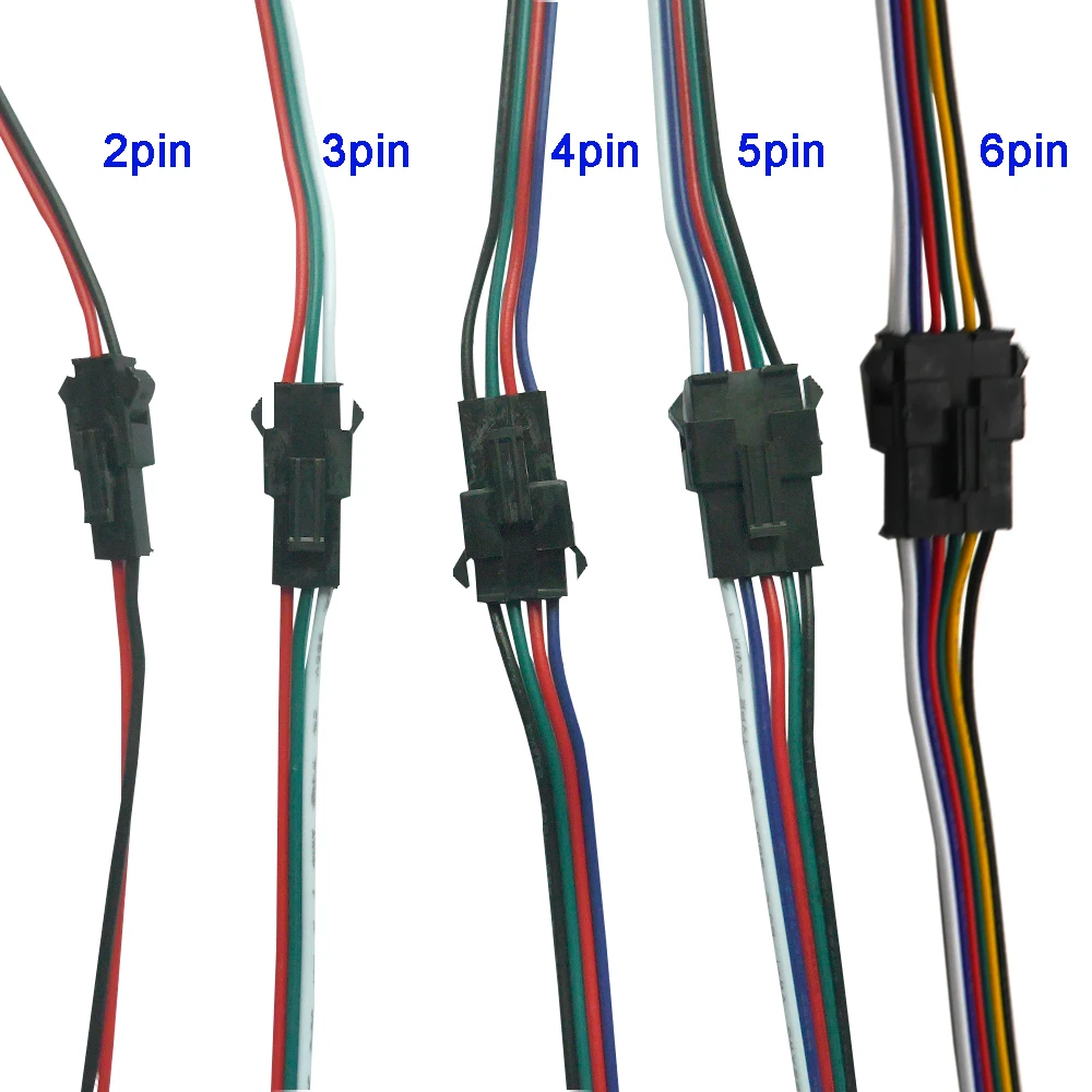 5pair~100pairs 3pin 4pin 5pin 6pin Jst Led Connectors,male And Female Connector For 3528 5050 ...