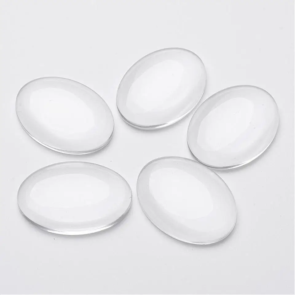 40X30MM Dome Oval Transparent Clear Glass Cabochons for Photo Craft ...