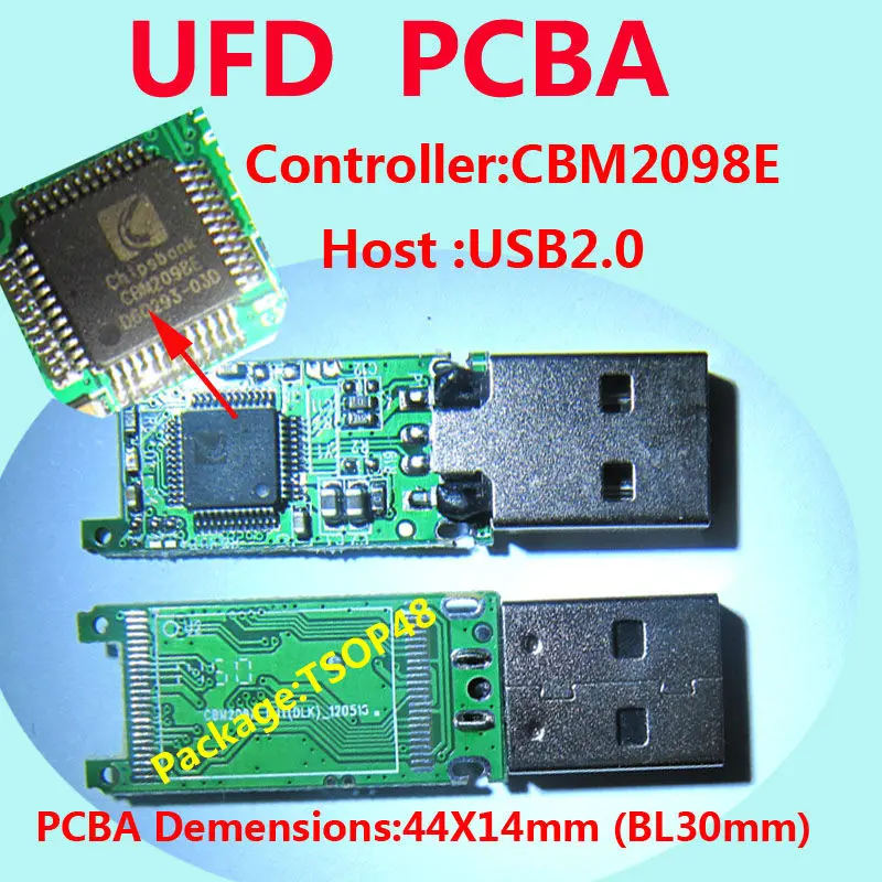 CBM2098E PCBA, unidad FLASH USB PCBA, USB2.0 TSOP48 PADS, controlador ...