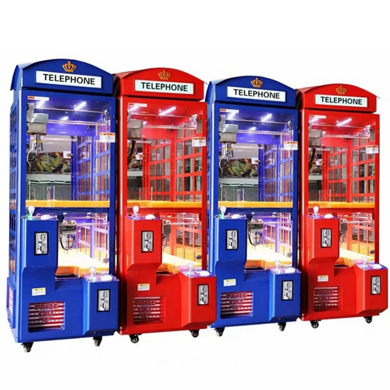 Father-and-Kids-Play-Together-Coin-Operated-Telephone-Booth-Cranes ...