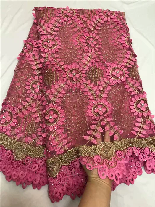 Pink Color High Quality Nigerian Lace Fabrics 2018 African French Net ...