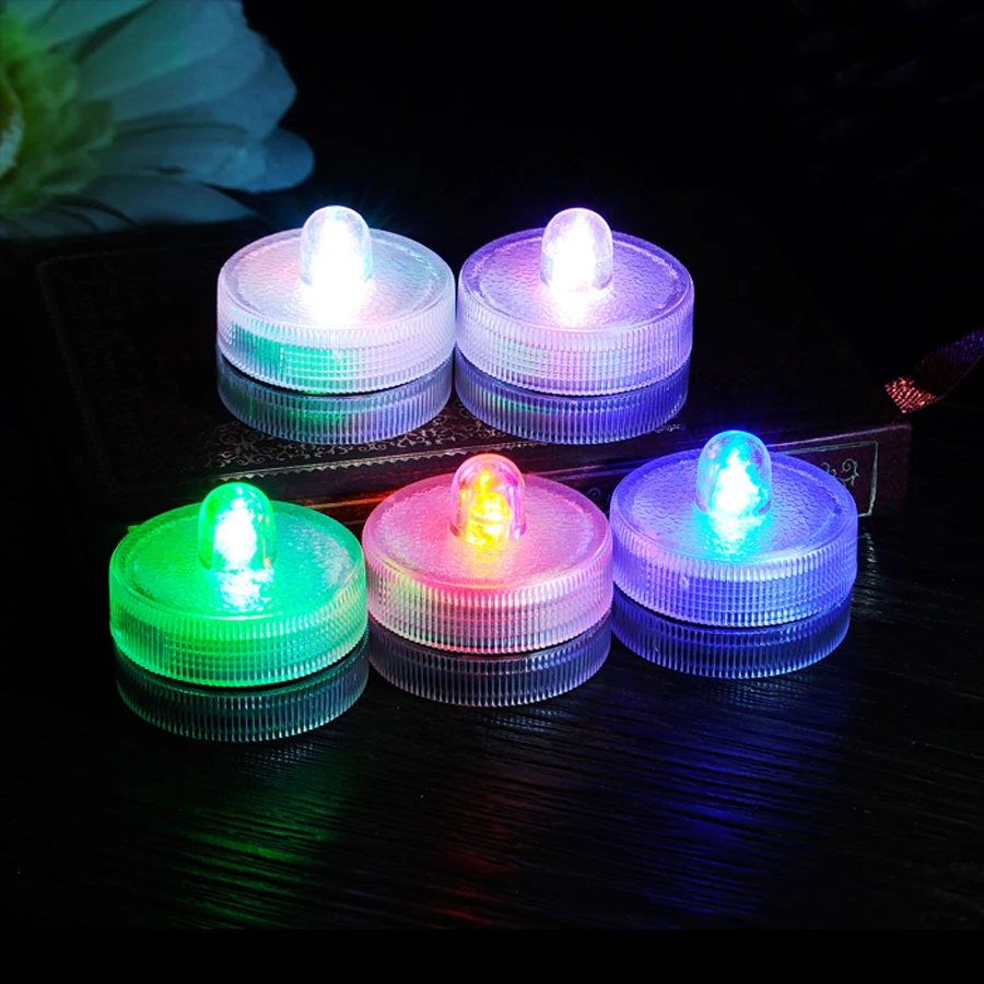 10pcs/lot Waterproof Submersible LED Tea Lights RGB Electronic Candles ...