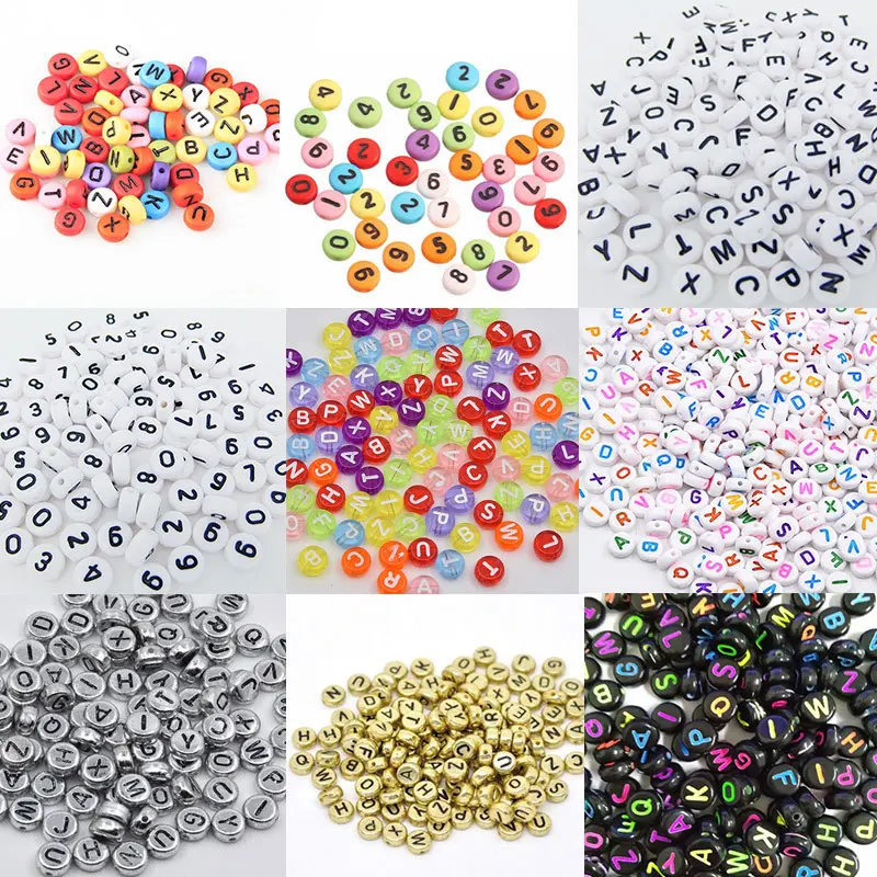 Aliexpress.com : Buy 100pcs Alphabet Beads Acrylic Bead with Letters ...