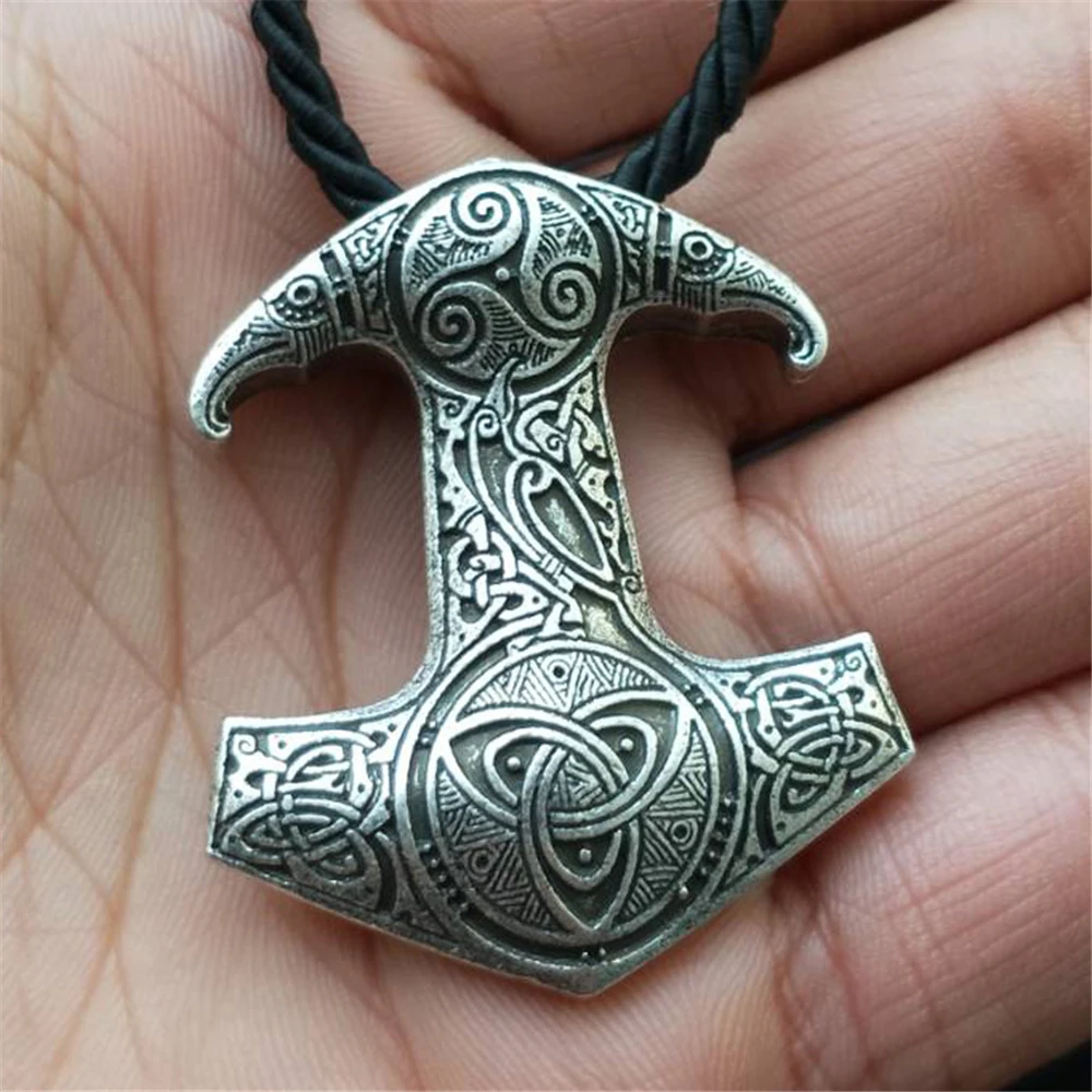 Odins Raven Slavic Kolovrat Viking Rune Pendant Necklace Mens Jewelery ...