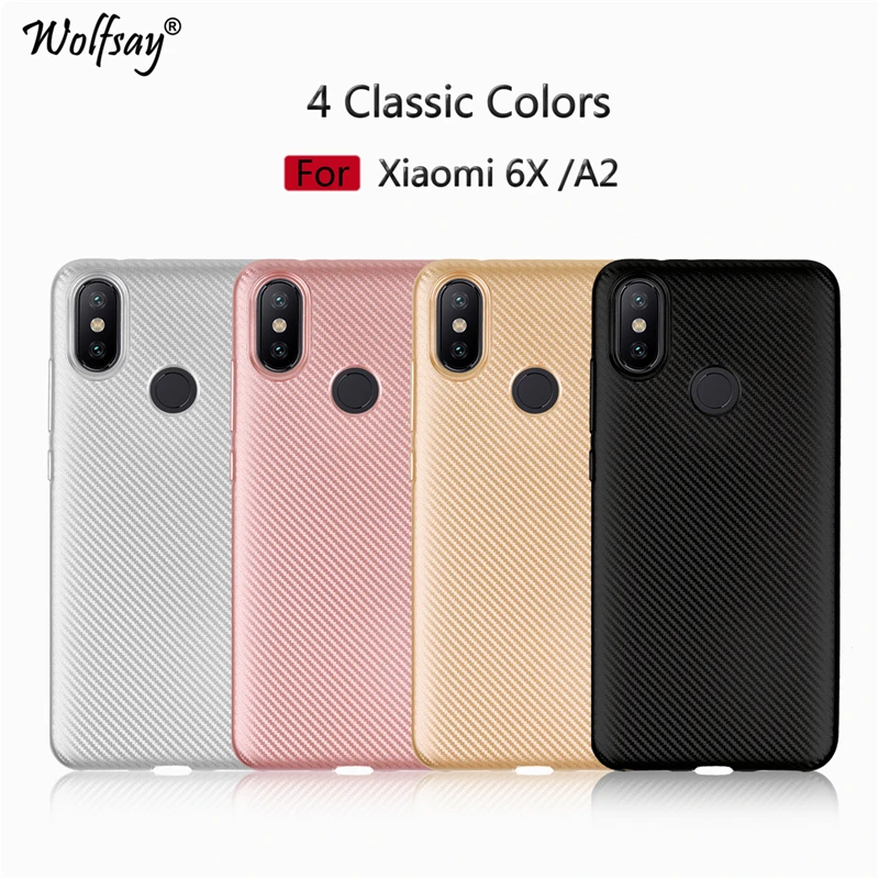 Wolfsay New Carbon Brushed Case For Xiaomi Mi A2 Cover Mi6X Shockproof ...