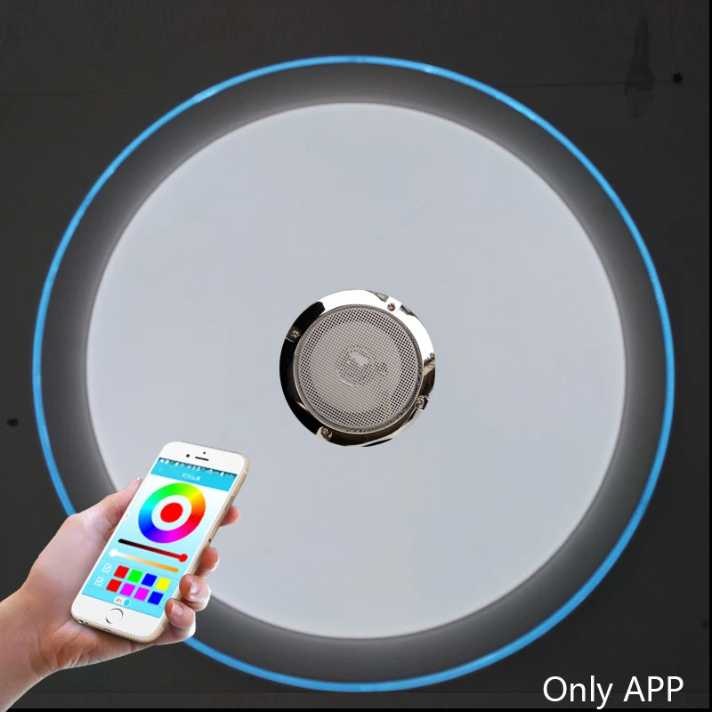 Modern LED Ceiling Light RGB Dimmable 36W APP Remote Bluetooth Music ...