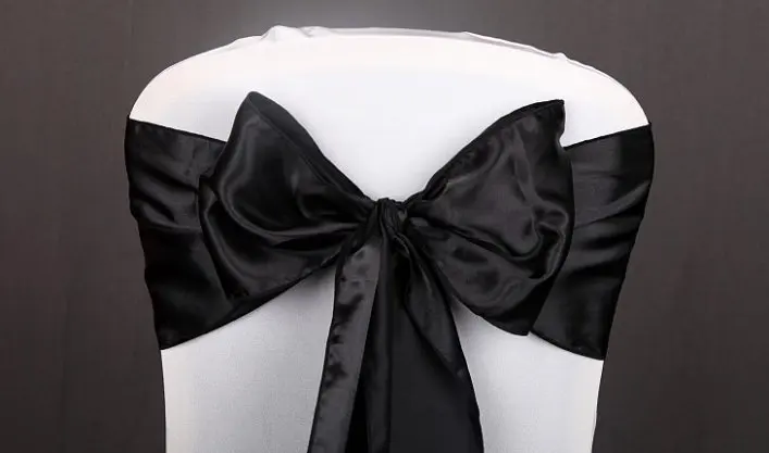10 BLACK SATIN SASHES CHAIR BOW SASH WIDER SASHES FOR A FULLER BOW|sash ...